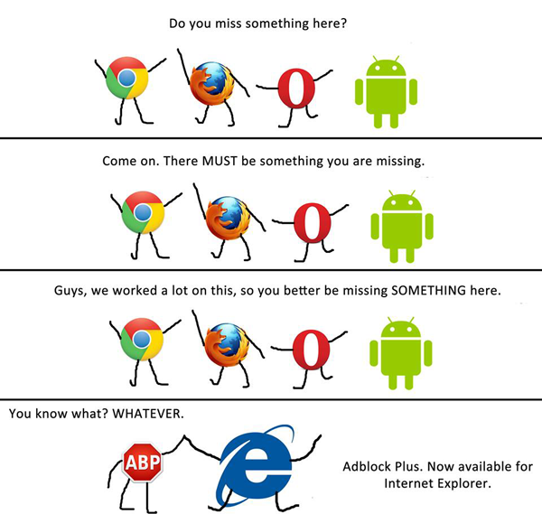 Adblock Plus Journeys to Internet Explorer